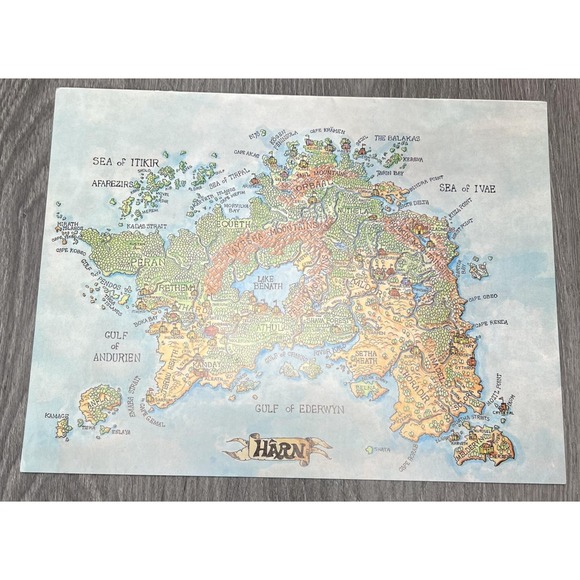 Other | Vintage Harnworld Atlas Map Set Fantasy Rpg Reference Keys Hrn ...